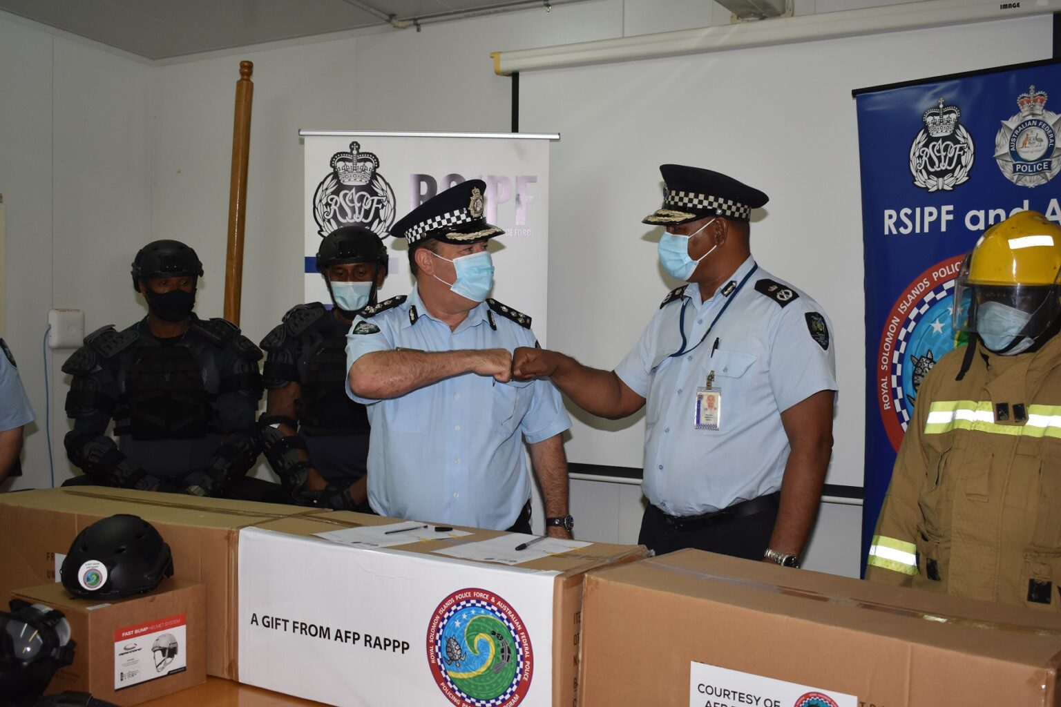 RSIPF Police Response Team (PRT) receive gifts from AFP Policing ...