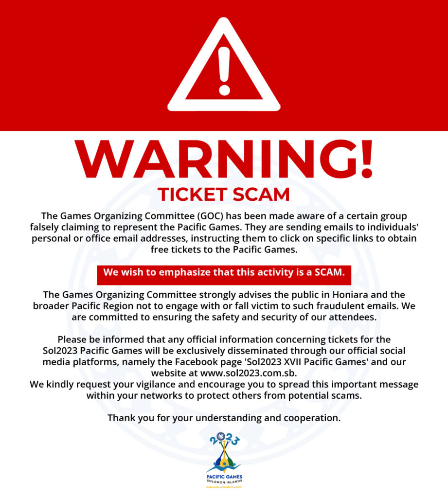 Warning! Ticket Scam – My SIG Services Portal