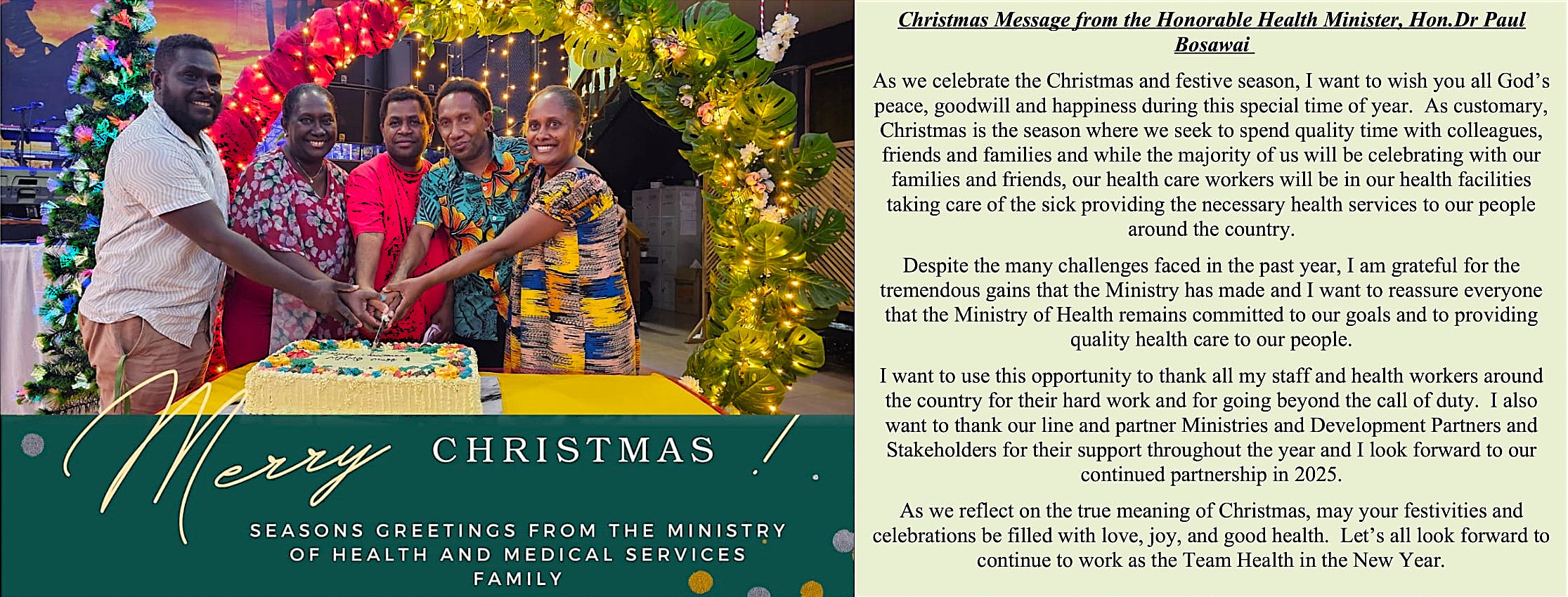 SESSION GREETINGS FROM THE MINISTRY OF HEALTH MEDICAL SERVICVES – My ...