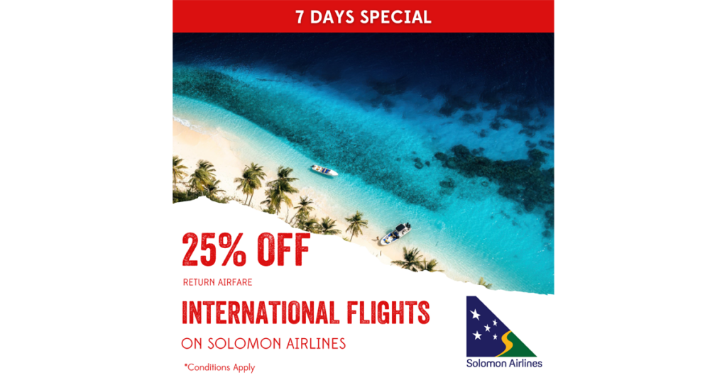 Solomon Airlines Launches Exclusive 7-Day Sale: Save 25% on ...