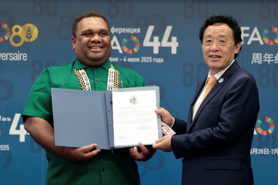 Solomon Islands participates in Inaugural FAO Treaty Ceremony at 44th ...