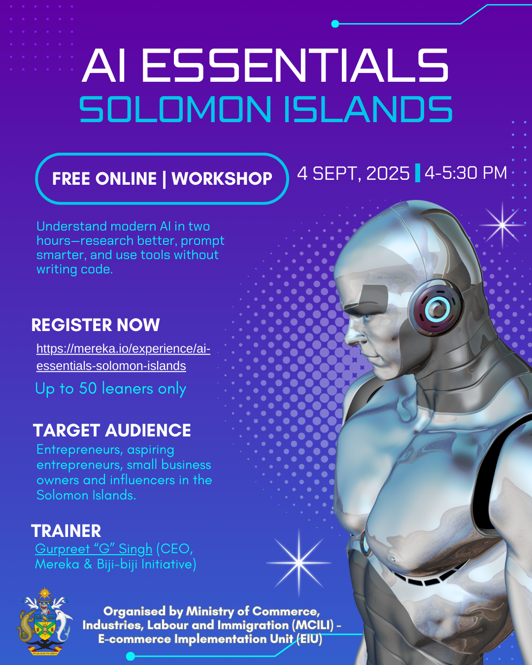 AI Training for Entrepreneurs in Solomon Islands – My SIG Services Portal